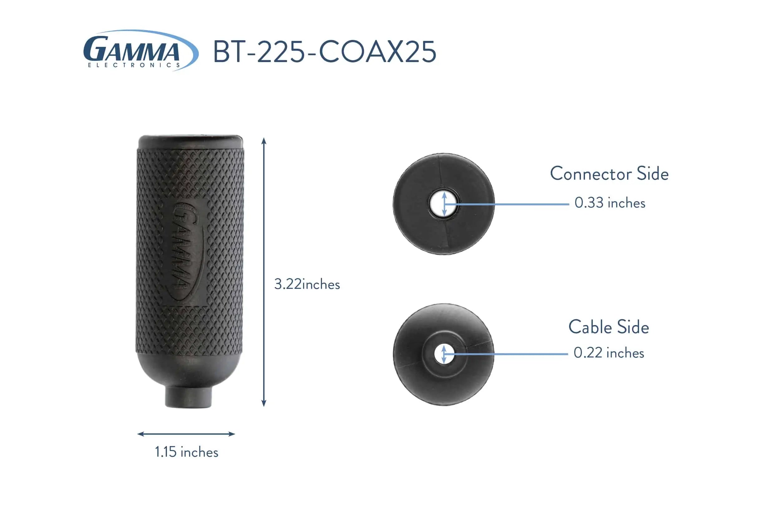 Gamma 2.2-5 RF Weatherproof Boot PN: BT-225-COAX25 – Gamma Electronics