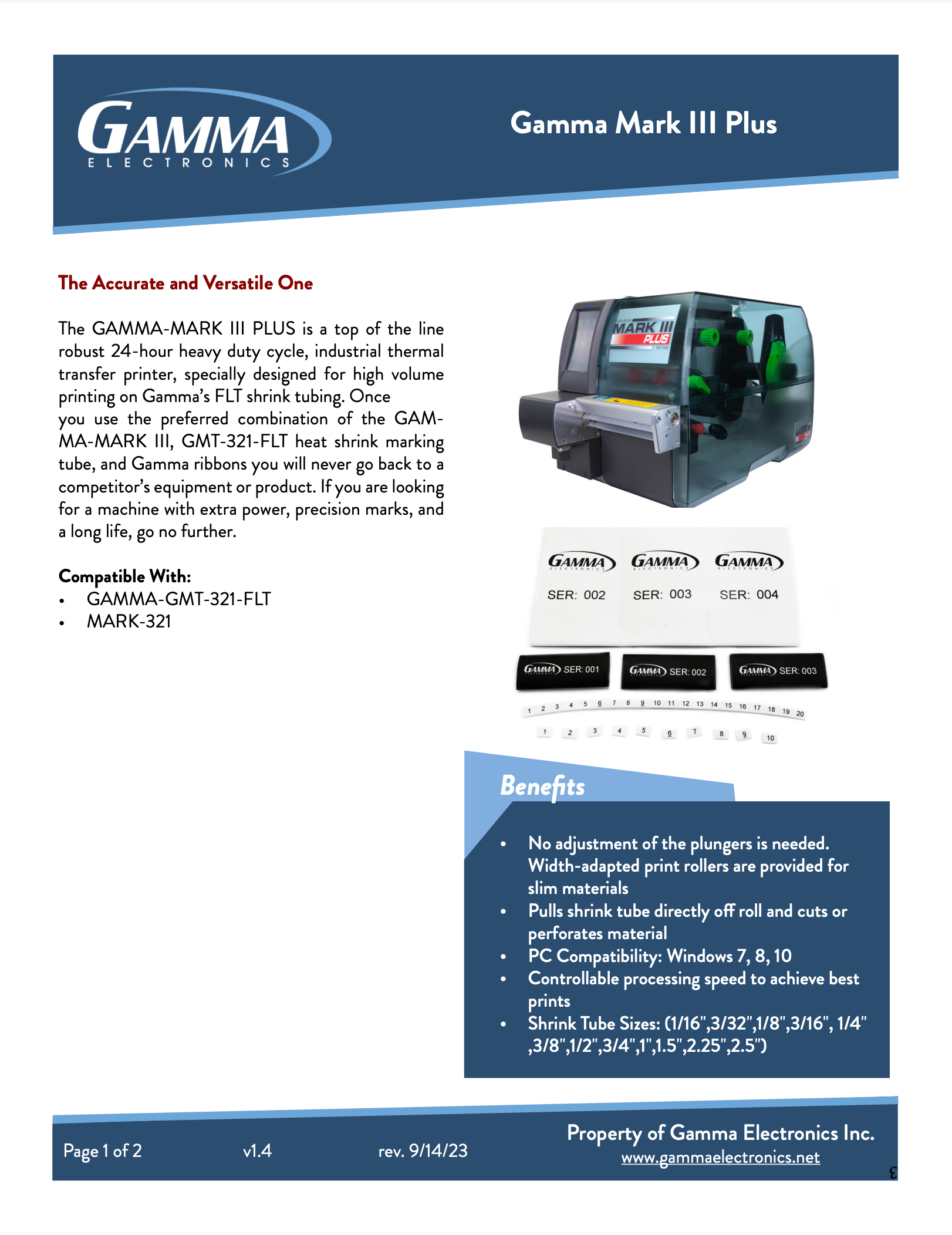 Gamma Mark III Plus Heat Shrink Printer Bundle with Rotary Cutter ...