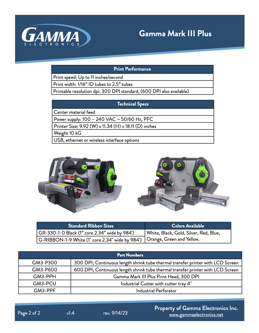 Gamma Mark III Plus Heat Shrink Printer Bundle with Rotary Cutter – Gamma Electronics